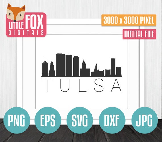 SVG SKYLINE TULSA. Tulsa Oklahoma. Tulsa Cut File Skyline | Etsy