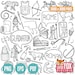 ROME EMPIRE History, Doodle Icon Vectors. Gladiator Roman Age Design ...