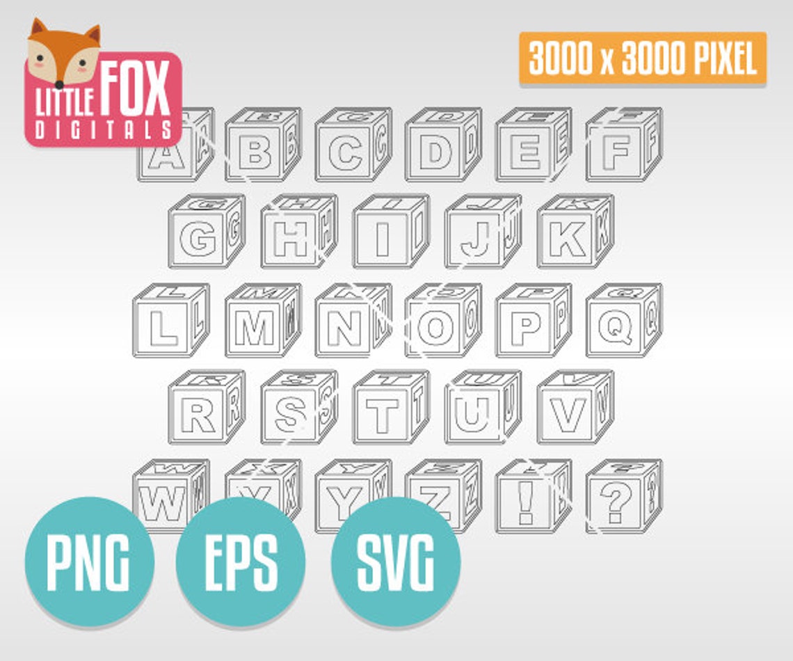 SVG Baby Alphabet Cubes. Kindergarten ABC Doodle. Sticker Letter Svg ...