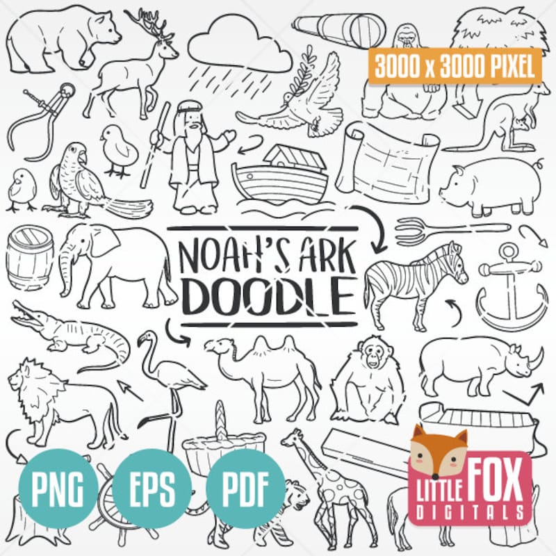 Noahs Ark Clipart - Etsy
