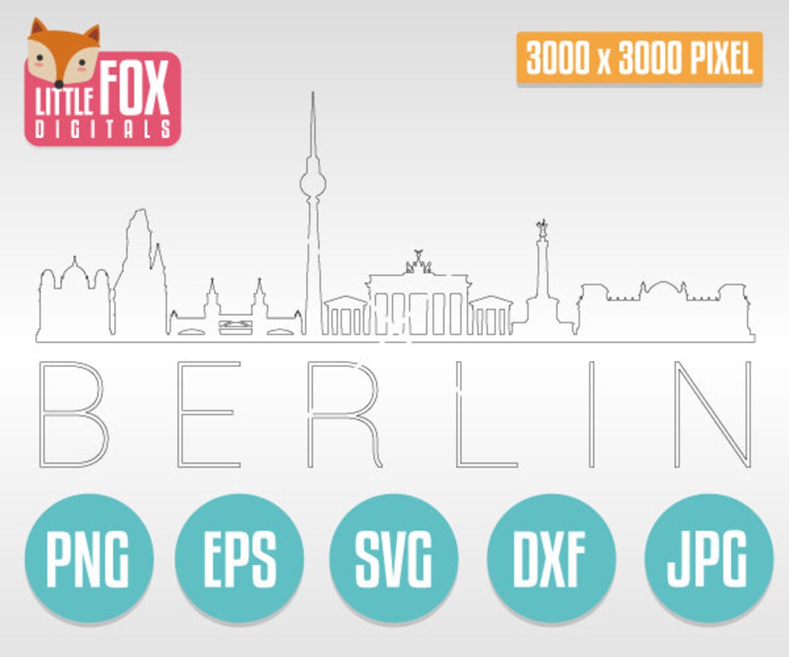 SVG SKYLINE BERLIN. Berlin Germany Europe. Berlin Cut File Skyline City ...