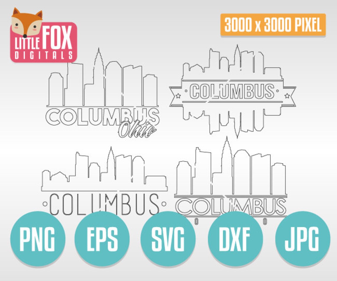 SVG COLUMBUS OHIO Usa. Super Pack Columbus Skyline. Silhouette | Etsy