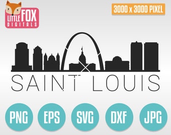 St. Louis Skyline Silhouette Vector File - Etsy