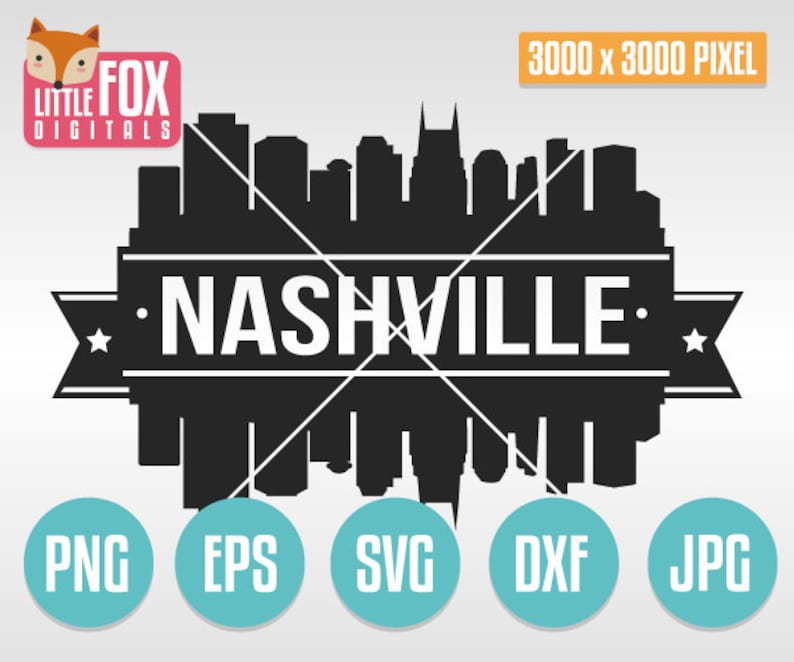 SVG NASHVILLE TN Stamps. Svg Cut File Nashville. Svg Skyline Nashville ...