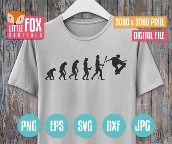 EVOLUTION of HUMAN Skate. Cuttable Design Svg. Silhouette file | Etsy