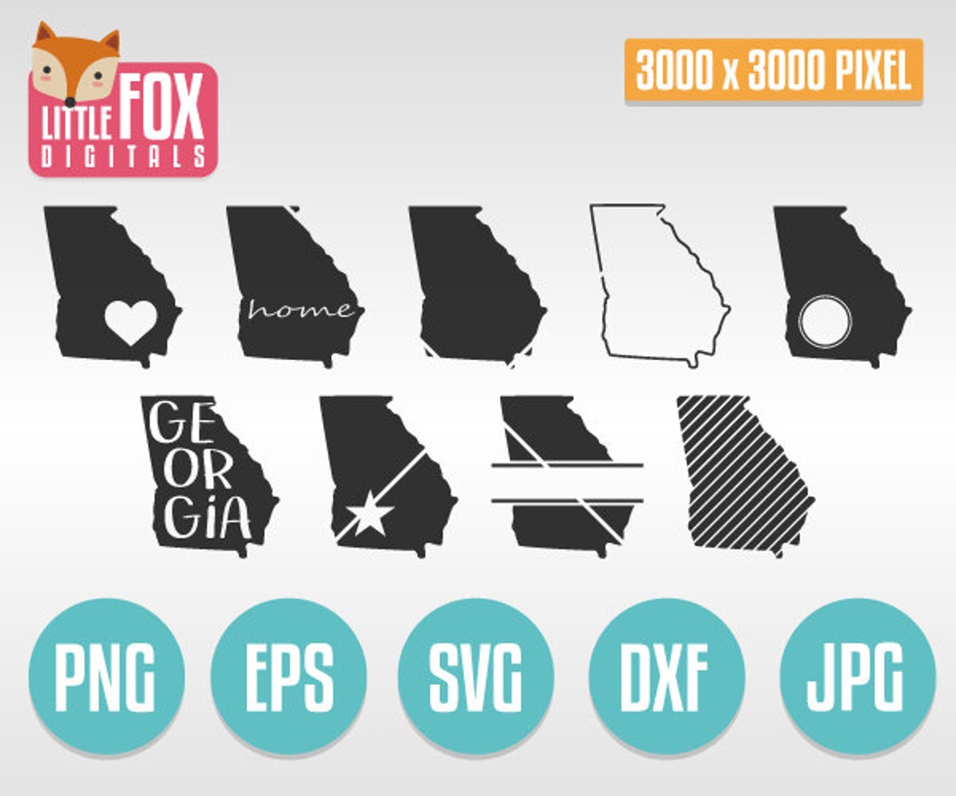 Georgia Map SVG, Vector Cut File (digital Download) - Etsy Canada