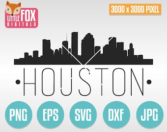 HOUSTON Texas Cut Silhouette Vector Skyline. City Landmark - Etsy