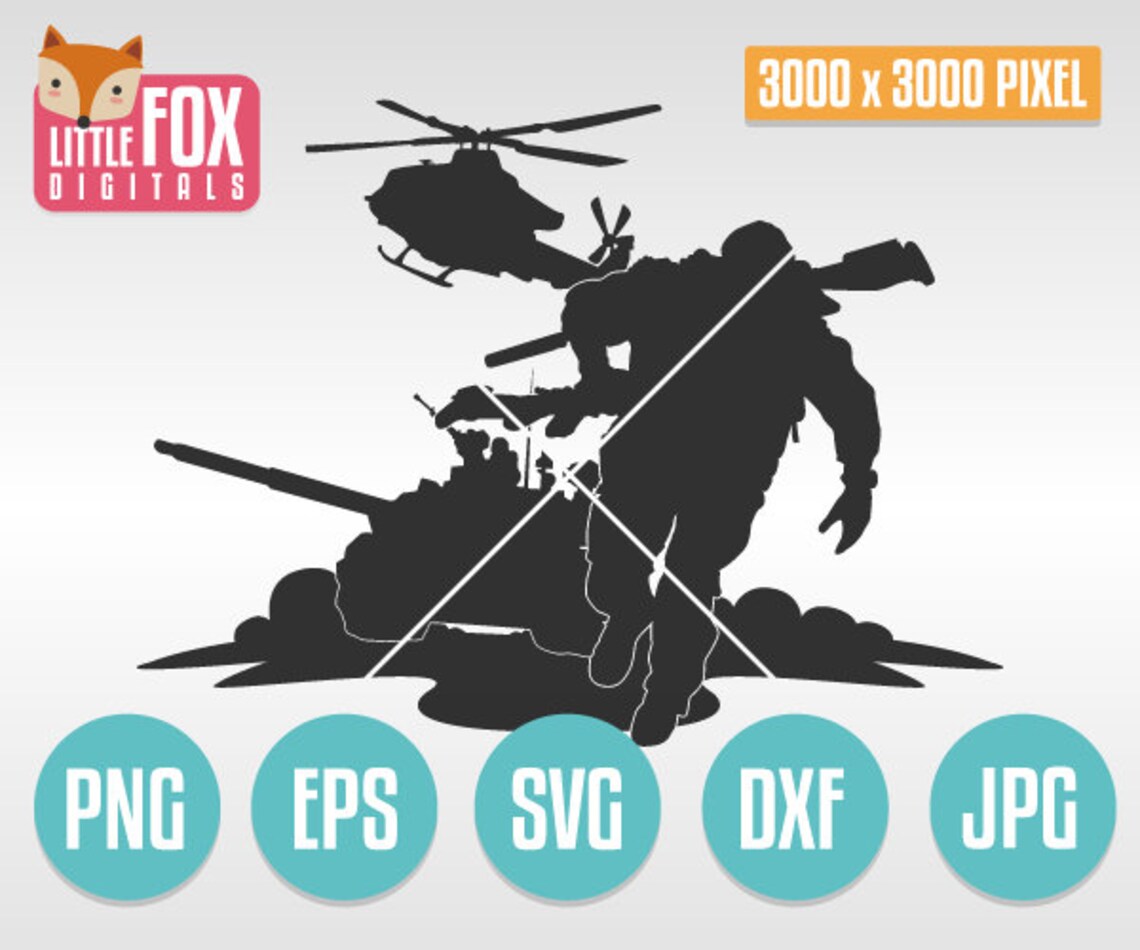SVG Military Soldier. Cuttable Design Svg. Silhouette File - Etsy