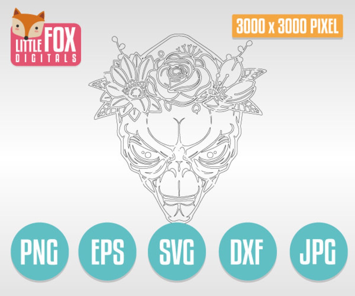 ALIEN HEAD FLORAL Svg. Ufo Face Wreath Silhouette Clipart Cut - Etsy