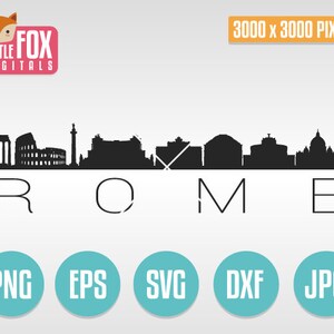 SVG SKYLINE Rome Italy. Rome Italian File Skyline City. Roma Italia ...
