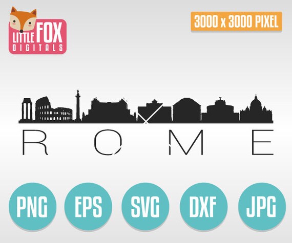 SVG SKYLINE Rome Italy. Rome Italian File Skyline City. Roma | Etsy