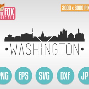 SVG WASHINGTON DC Stamps. Svg Cut File Columbia. Svg Skyline Washington ...