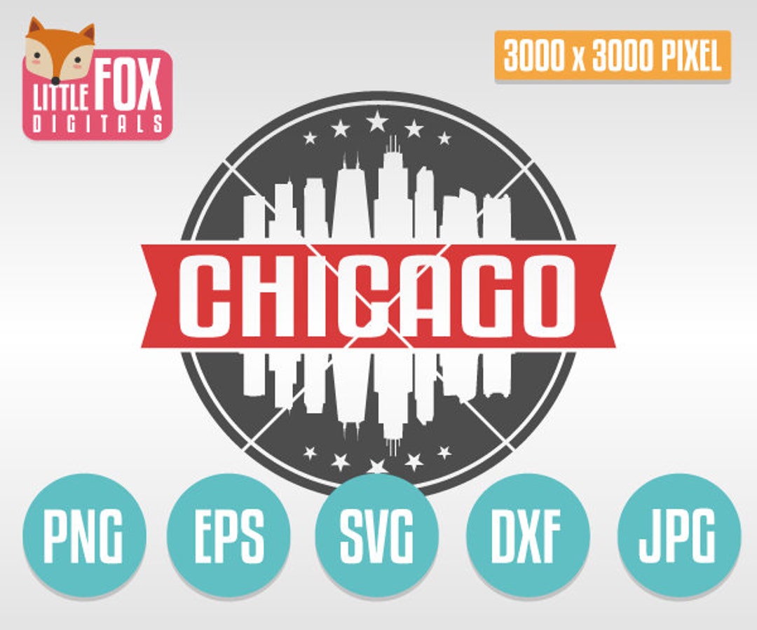 SVG VECTOR CHICAGO Illinois, Usa. Cut File Skyline City. Chicago Seal ...