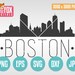 SVG BOSTON Stamps. Svg Cut File Massachusetts. Svg Skyline Boston ...