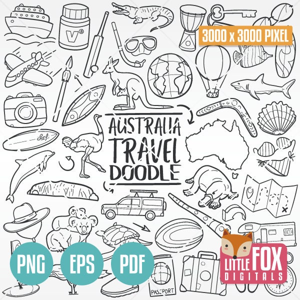 AUSTRALIA Vector Icons. Australian Traditional Doodle Icons. - Etsy ...
