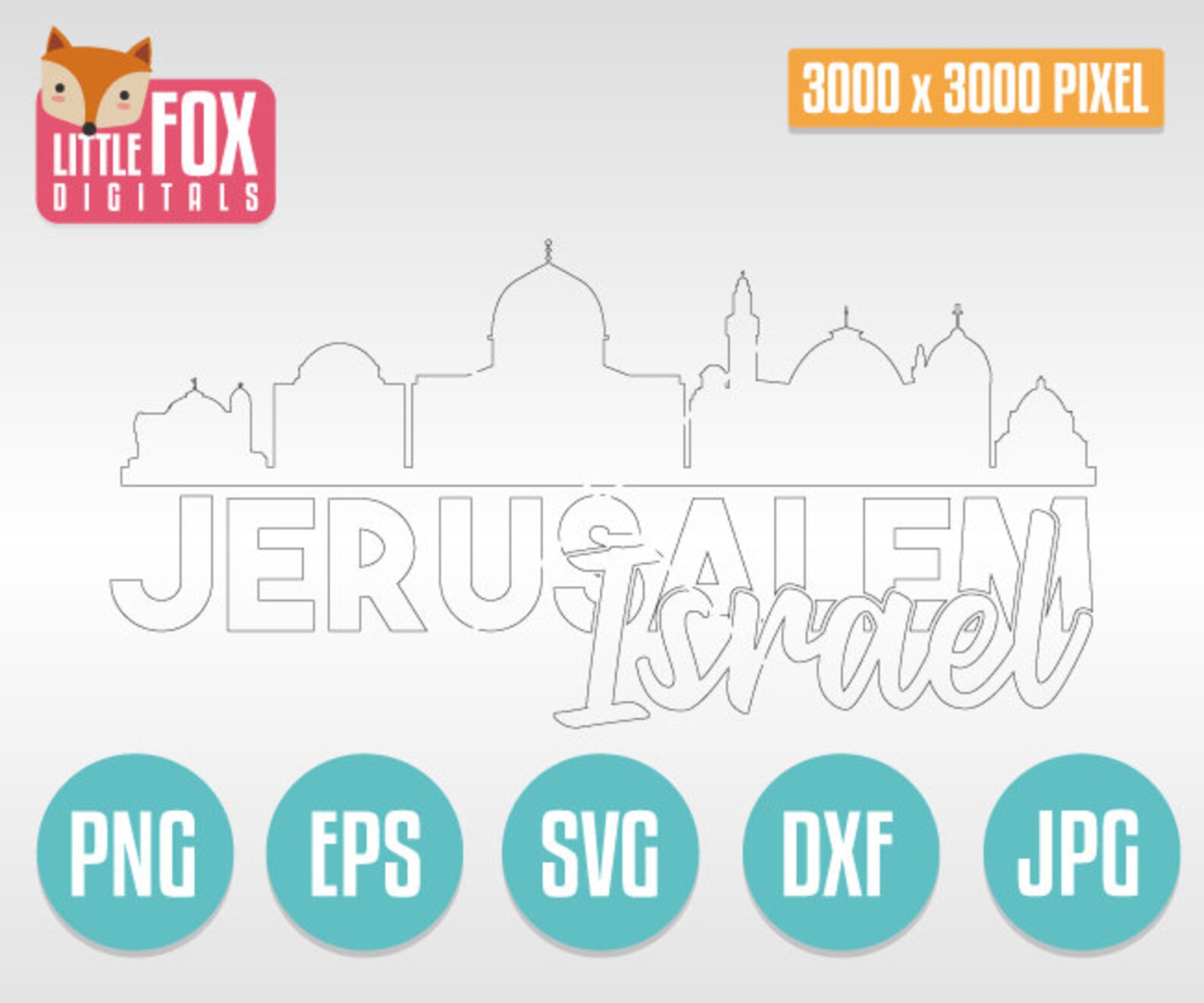 SVG Vector JERUSALEM ISRAEL. Israel Svg Skyline. Jerusalem Cut - Etsy