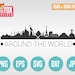 SVG VECTOR Around the World. Cuttable Skyline Travel. Silhouette ...