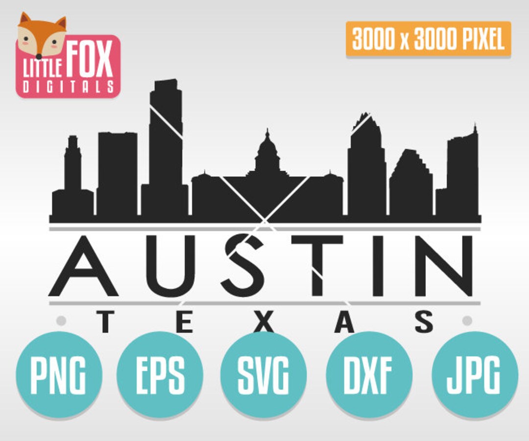 SVG SKYLINE AUSTIN. Austin Texas Usa. Austin Cut File Skyline City ...