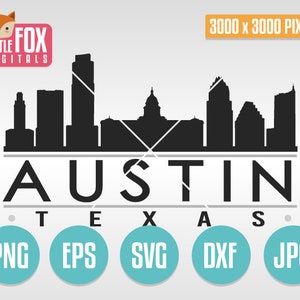 SVG SKYLINE AUSTIN. Austin Texas Usa. Austin Cut File Skyline City ...