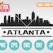SVG SKYLINE ATLANTA. Atlanta Georgia Usa. Atlanta Cut File Skyline City ...