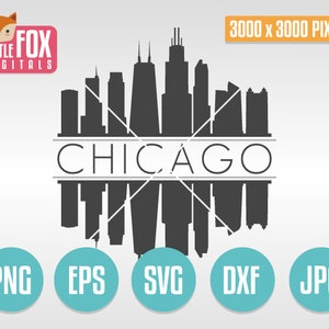 SVG VECTOR CHICAGO. Chicago Skyline Svg .illinois City Svg. Cut File ...