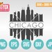 SVG VECTOR CHICAGO. Chicago Skyline Svg .illinois City Svg. Cut File ...