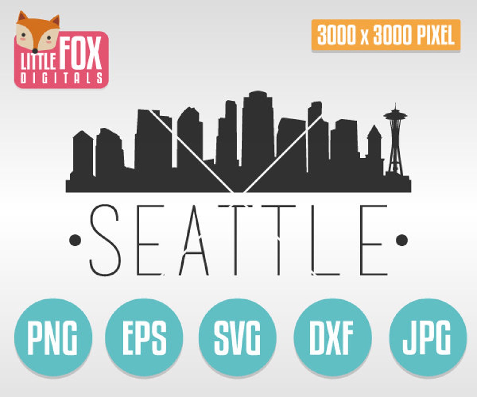 SVG SKYLINE SEATTLE. Seattle Washington. Seattle Cut File - Etsy