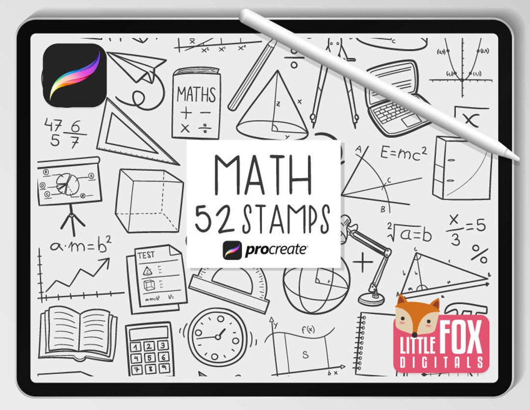 MATH STAMPS Procreate Brushes Mathematics Icons Back to - Etsy