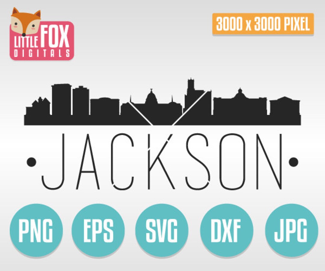 SVG SKYLINE JACKSON. Jackson Mississippi Cut File Skyline City. Jackson ...
