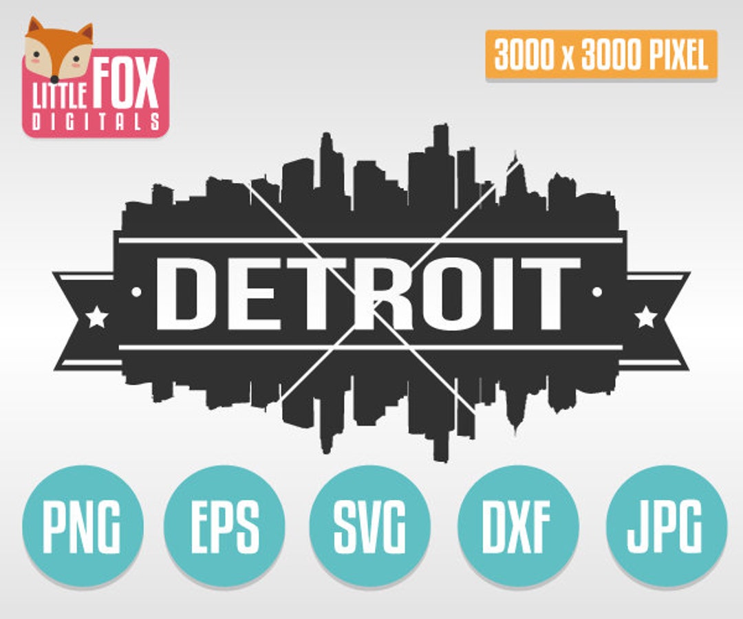 SVG SKYLINE DETROIT. Detroit Michigan Usa. Detroit Cut File Skyline ...