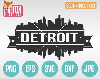 SVG VECTOR DETROIT Michigan. Cut File Skyline City. Detroit | Etsy