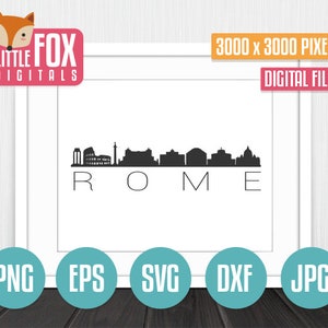 SVG SKYLINE Rome Italy. Rome Italian File Skyline City. Roma Italia ...