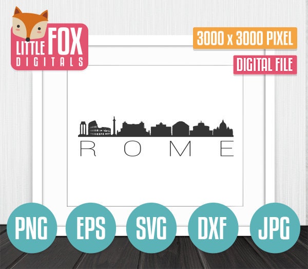SVG SKYLINE Rome Italy. Rome Italian File Skyline City. Roma - Etsy