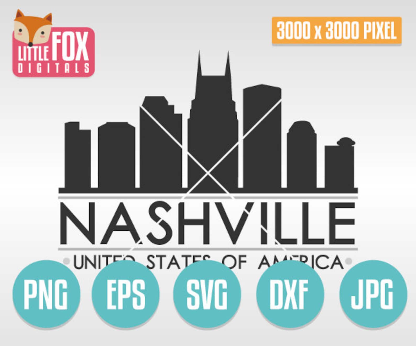 SVG NASHVILLE TN Stamps. Svg Cut File Nashville. Svg Skyline Nashville ...