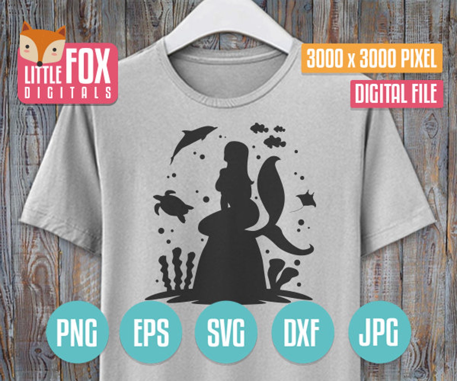 MERMAID Scene. Cuttable Design Svg. Under Sea Silhouette - Etsy