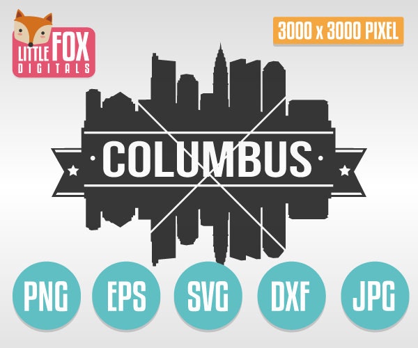 SVG COLUMBUS OHIO Stamps. Svg Cut File Columbus. Svg Skyline Columbus ...