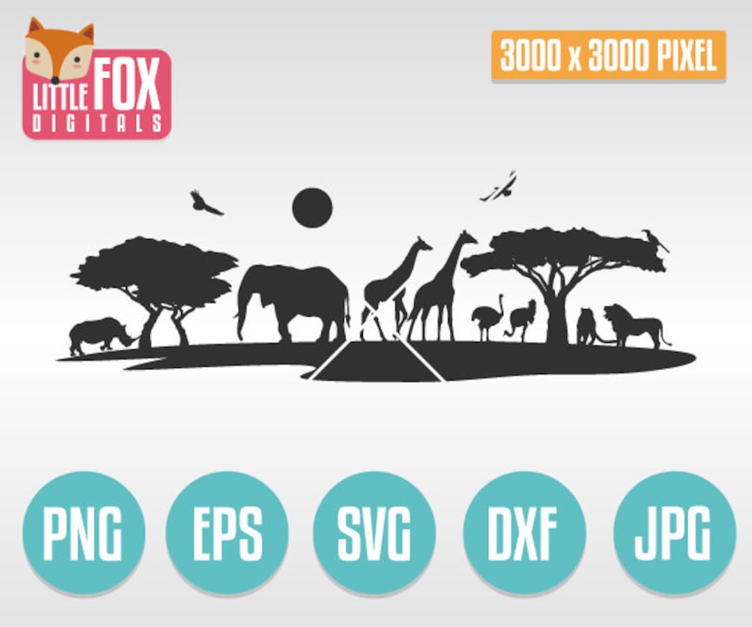 SVG Safari Africa Animal. Cuttable Design Svg. Silhouette Cameo ...