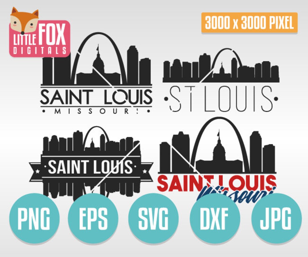 SVG SAINT LOUIS Usa. Super Pack Saint Louis Skyline. Silhouette Clipart ...