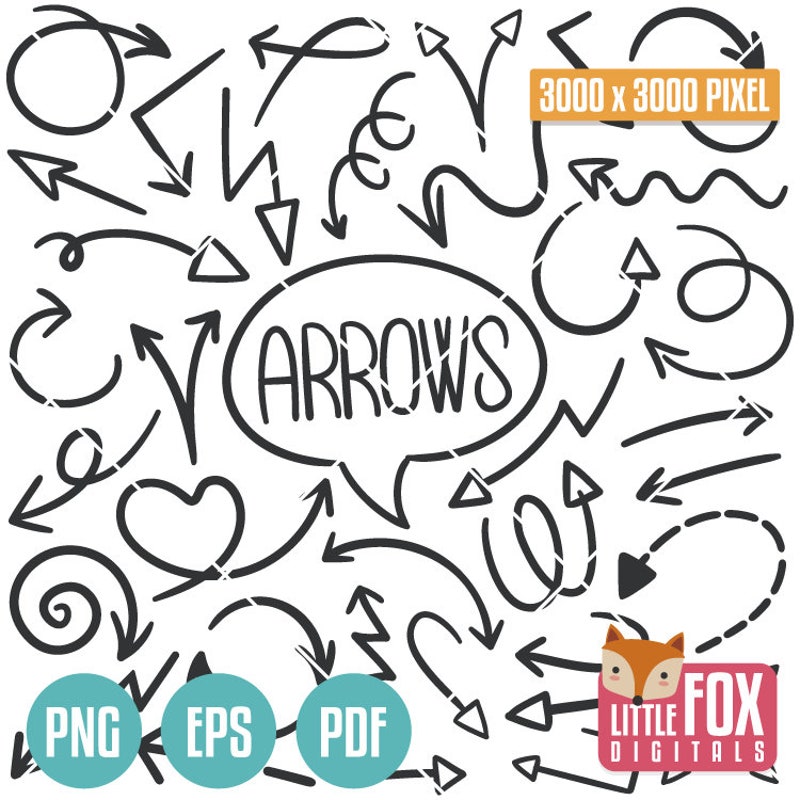 Cartoon Arrow Clipart - Etsy