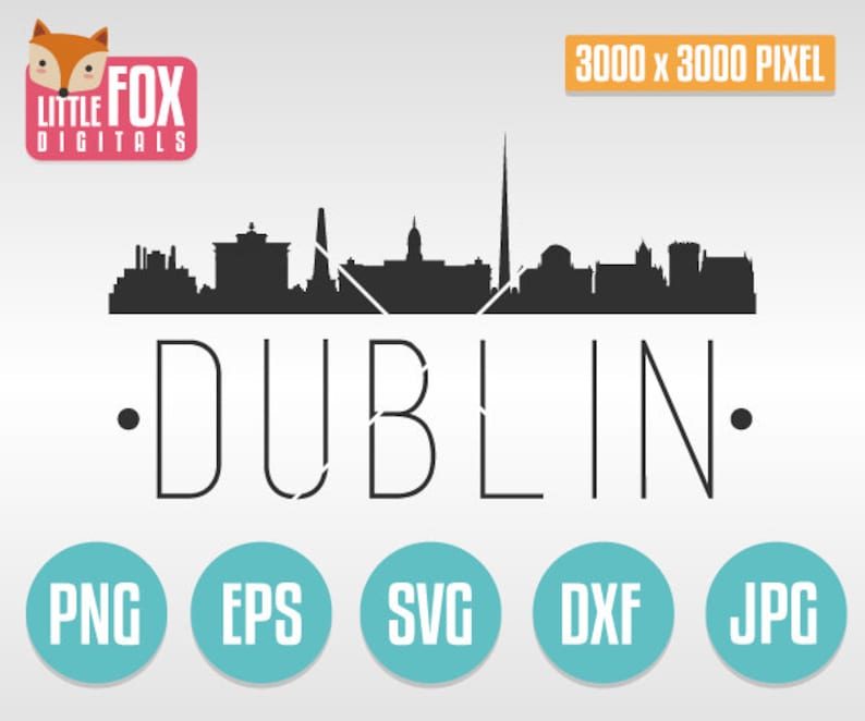 SVG Vector DUBLIN IRELAND. Europe Svg Skyline. Svg Cut File - Etsy