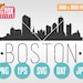 SVG SKYLINE BOSTON. Boston Massachusetts Usa. Boston Cut File Skyline ...