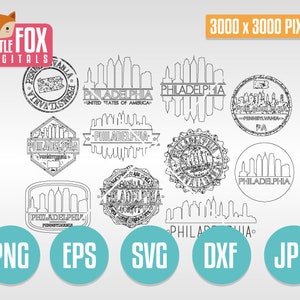 SVG PHILADELPHIA Stamps. Svg Cut File Pennsylvania. Svg Skyline ...