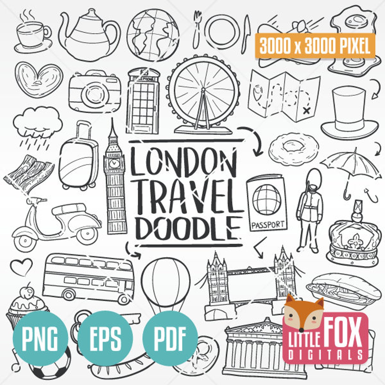 LONDON ENGLAND UK, Doodle Icon Vector. Travel Vacation Europe Doodle ...