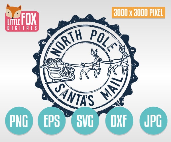 Santa Claus Stamps Clip Art. Badge Svg Christmas. Merry - Etsy