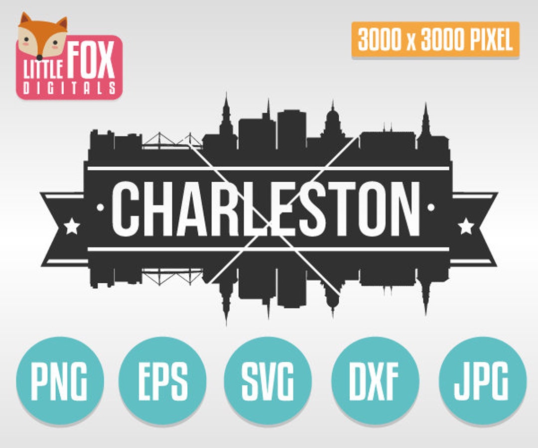 SVG SKYLINE CHARLESTON. South Carolina Usa. Charleston Cut File Skyline ...
