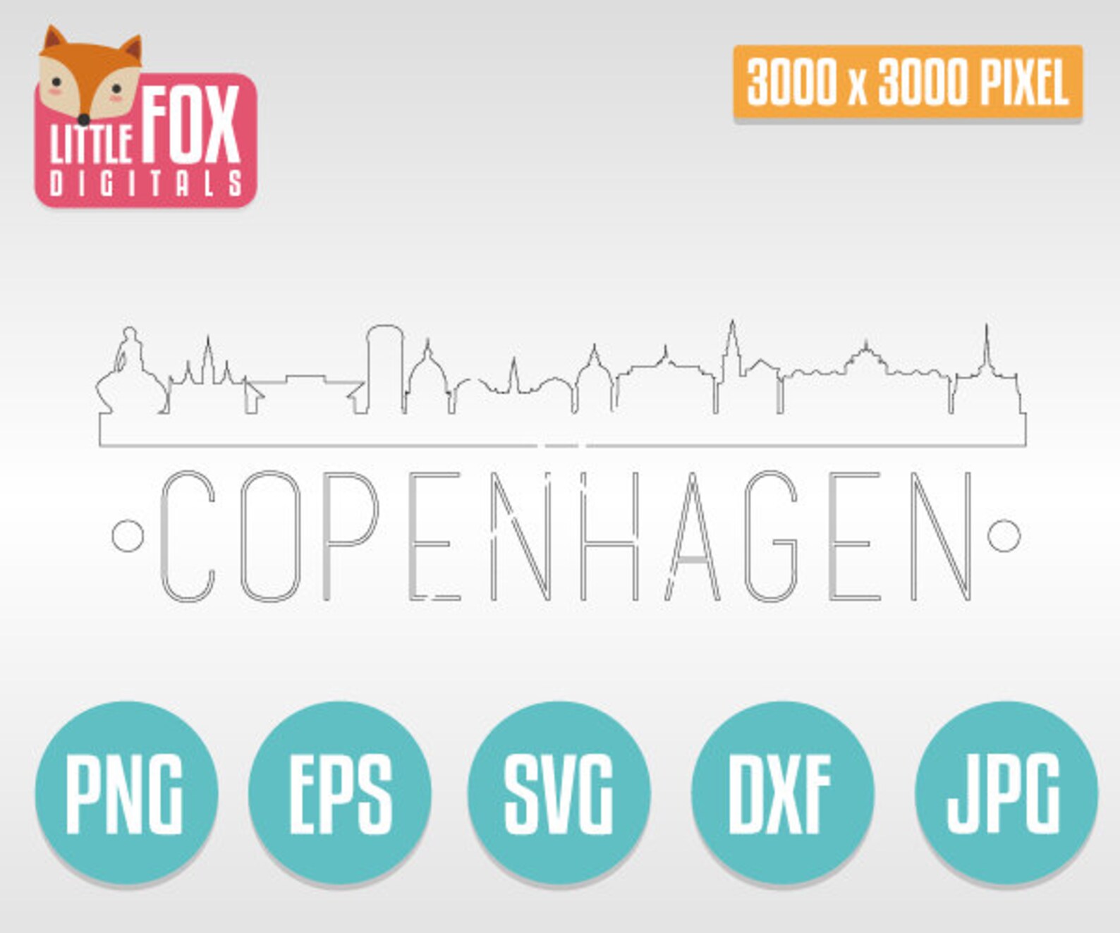 SVG Vector COPENHAGEN DENMARK. Europe Svg Skyline. Svg Cut - Etsy