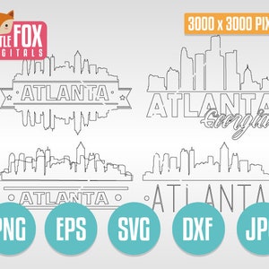 SVG ATLANTA Usa. Super Pack. Atlanta Skyline Dxf. City - Etsy