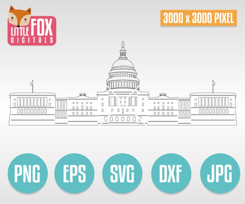 WASHINGTON DC CAPITOL United States of America. Cut File - Etsy