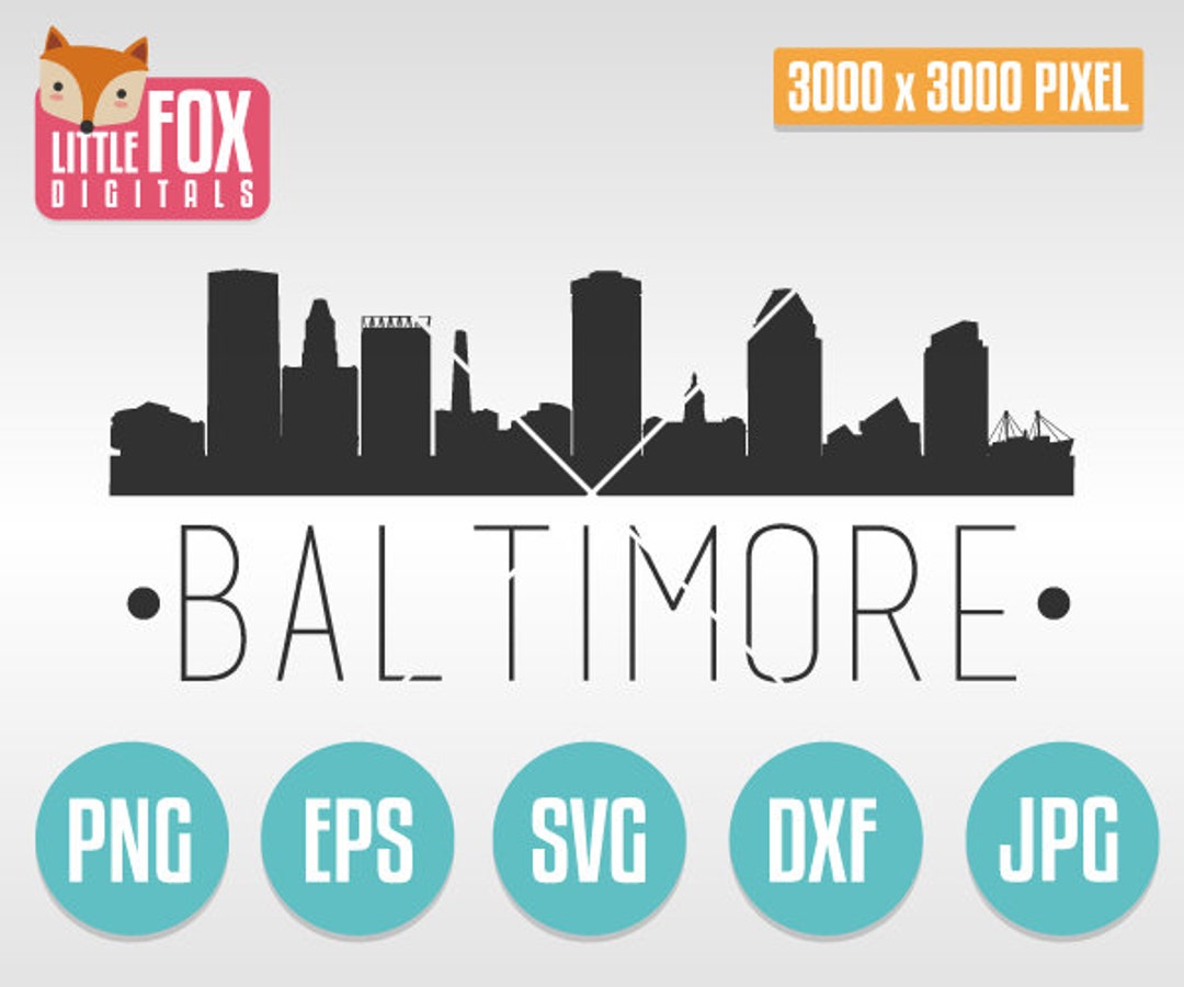 SVG BALTIMORE Stamps. Svg Cut File Maryland. Svg Skyline Baltimore ...