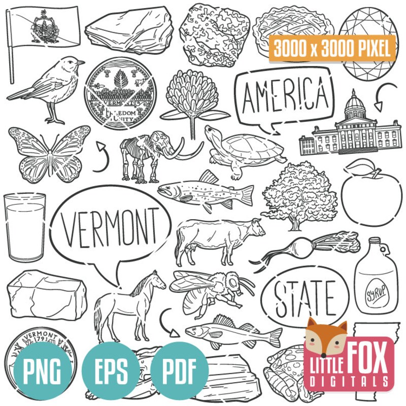Vermont State Art - Etsy